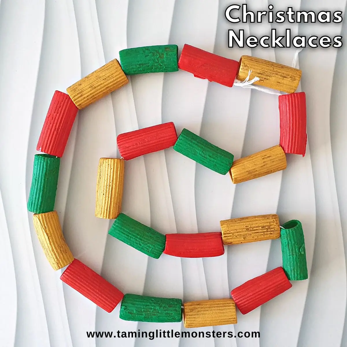 Christmas Necklaces - Fine Motor Activity for Kids - Taming Little Monsters